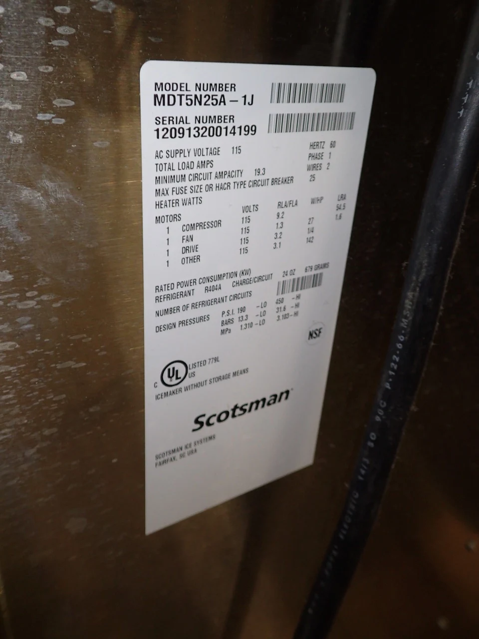 (1) Scotsman MDT5N25A-1J Touch-Free Ice Machine - Surplus Marketplace