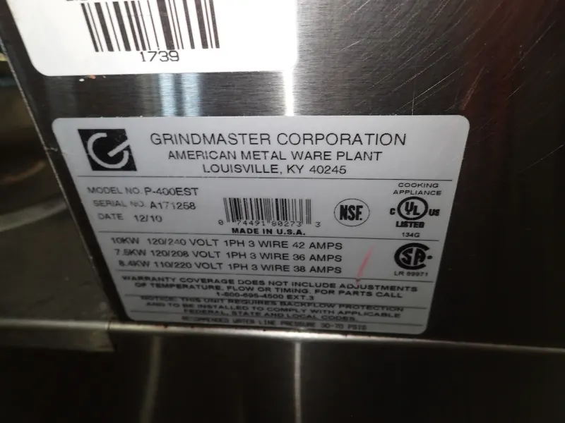(1) Starbucks Grindmaster P-400EST Coffee Brewer | Surplus Marketplace