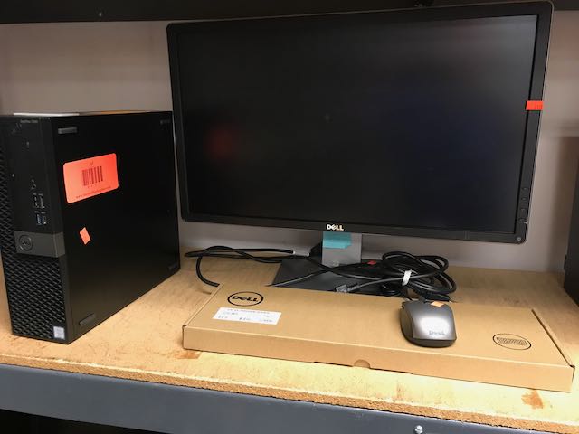 Complete Office Desk set up with Dell Optiplex 7060 desktop computer ...