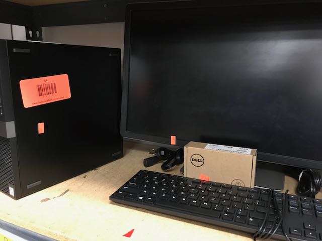 Complete Office Desk set up with Dell Optiplex 7060 desktop computer ...
