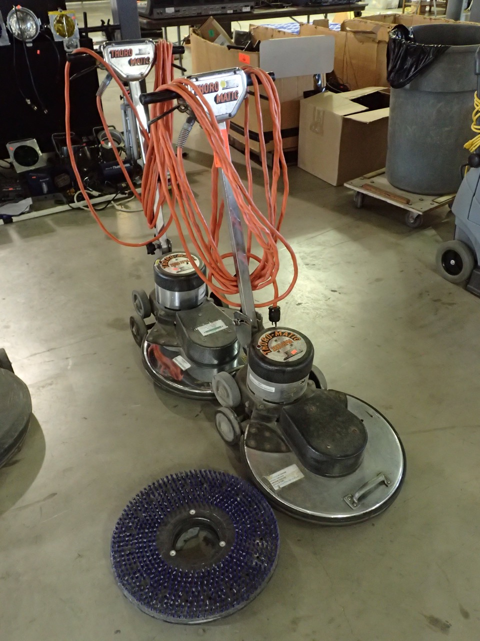 (2) Thoro-Matic 2000 RPM Floor Scrubbers | Surplus Marketplace