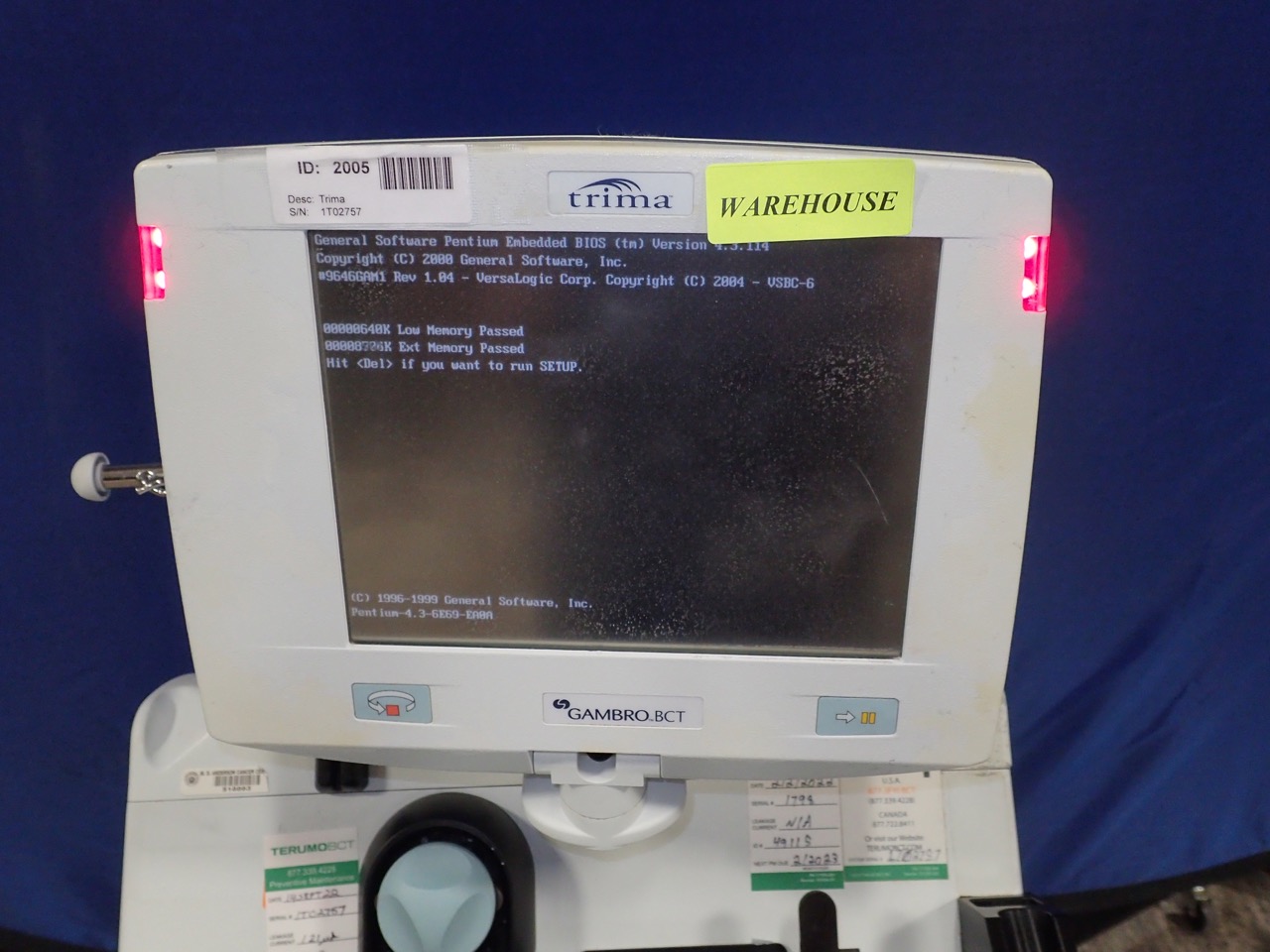 (1) Trima Accel Automated Blood Collection System - Surplus Marketplace