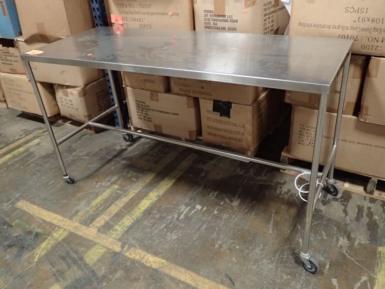 (1) Rolling Stainless Steel Table With (2) Metro Racks | Surplus ...
