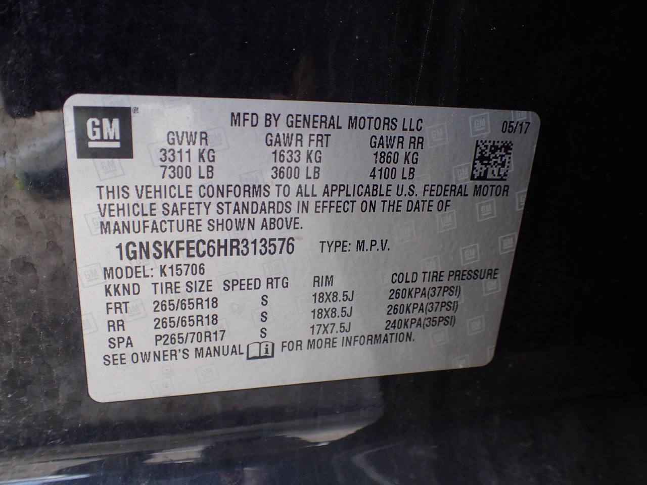 2017 Chevy Tahoe SSV - Surplus Marketplace