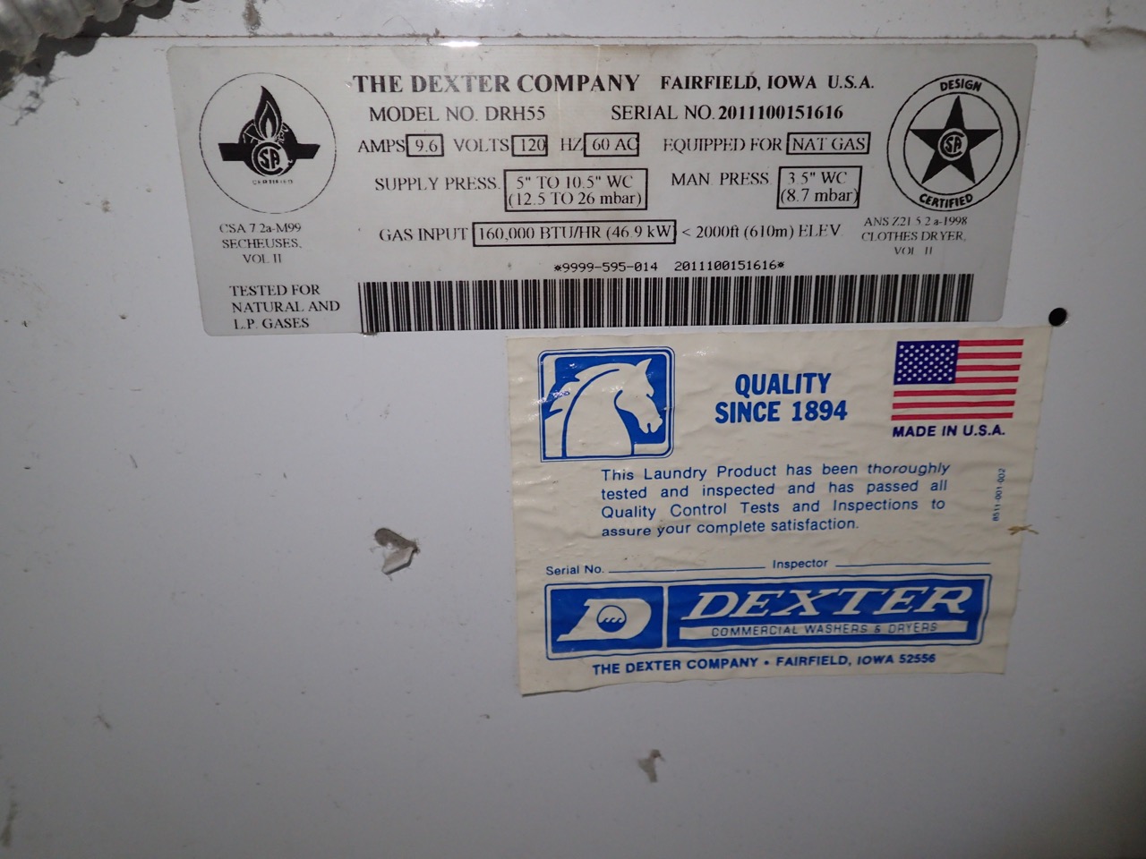 Dexter DRH55 Commercial Dryer - Surplus Marketplace
