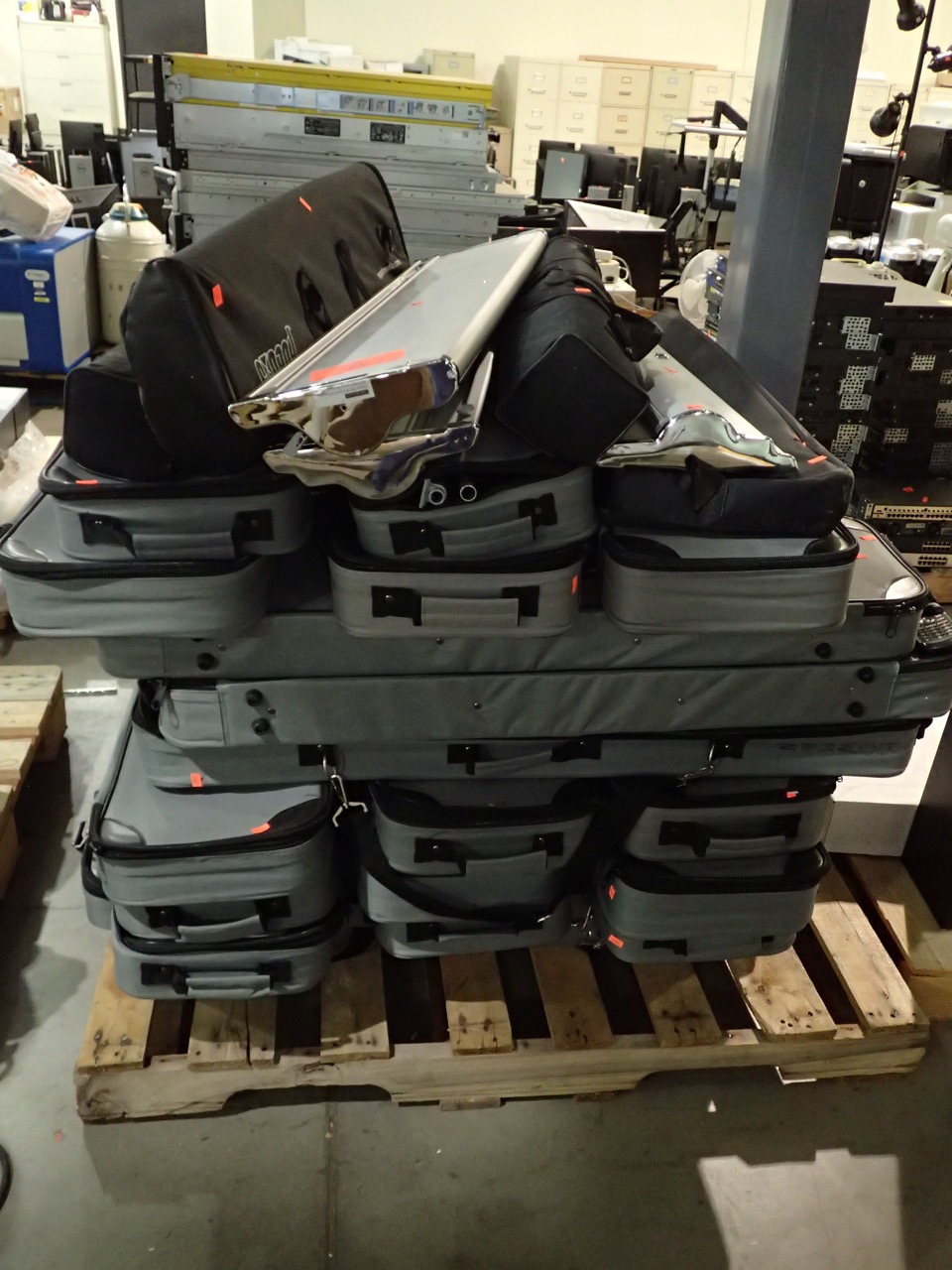 Approx. (40) Silver Step Retractable Display Stands w/ Cases | Surplus ...