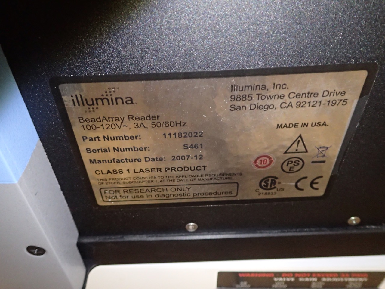 (1) Illumina Bead Array Reader - Surplus Marketplace