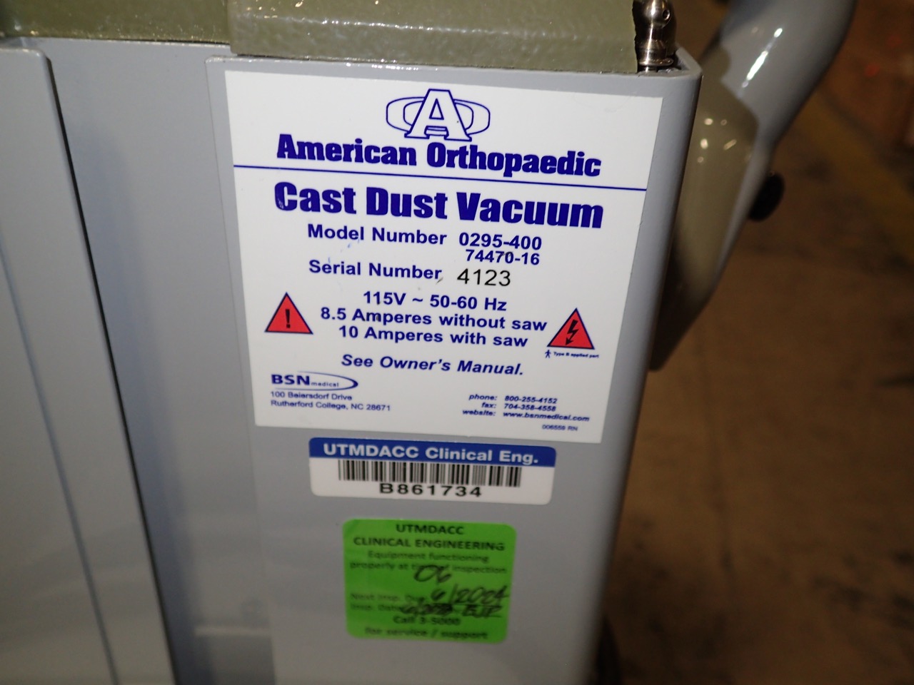 (1) American Orthopedic Cast Dust Vacuum - Surplus Marketplace