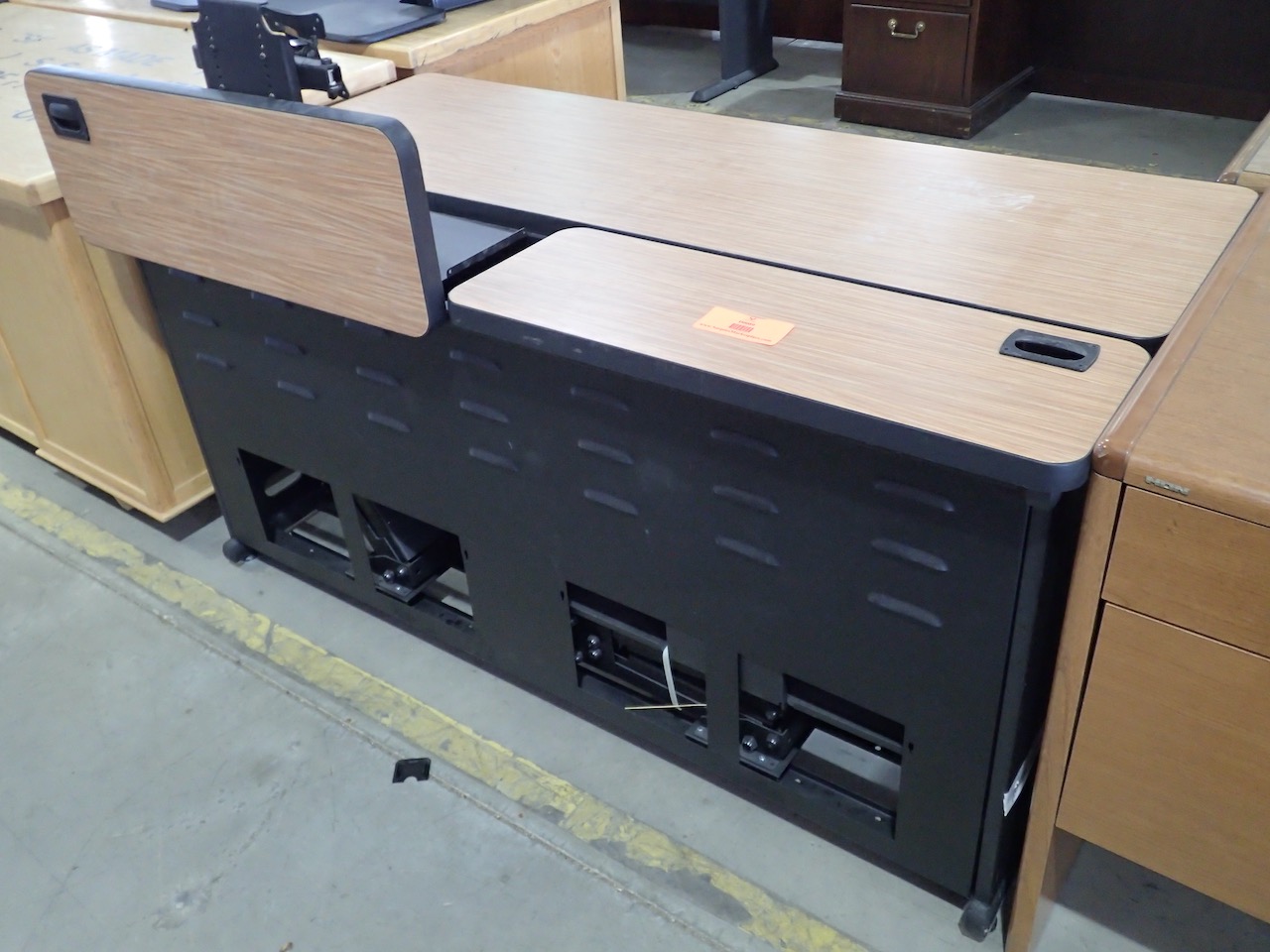(1) Computer Workstation With (2) Flip-Up Display Brackets | Surplus ...