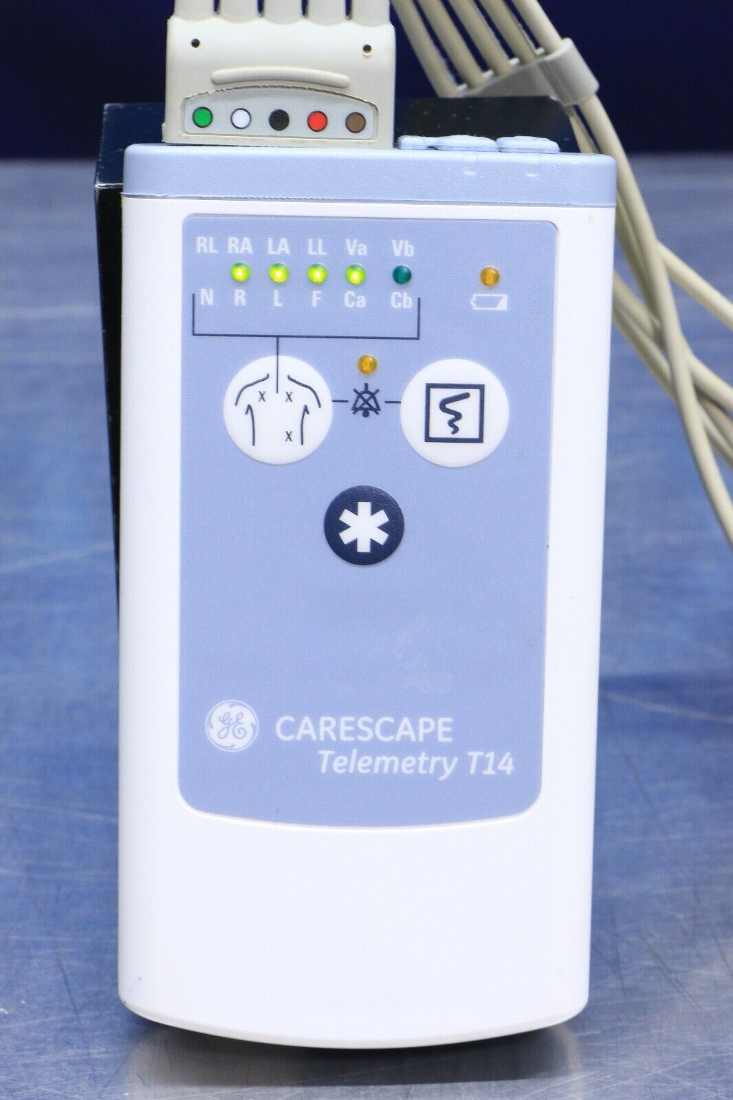 GE Telemetry 2014748-002 CareScape T14 Transmitter with ECG Leads | Surplus Marketplace