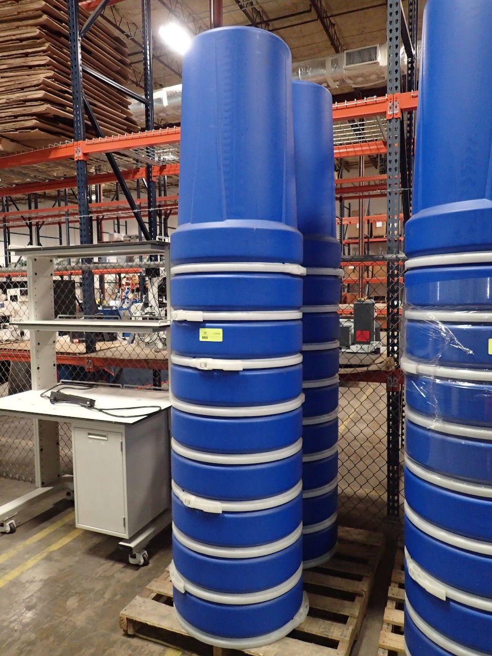 (18) Plastic Stackable Trash Cans | Surplus Marketplace