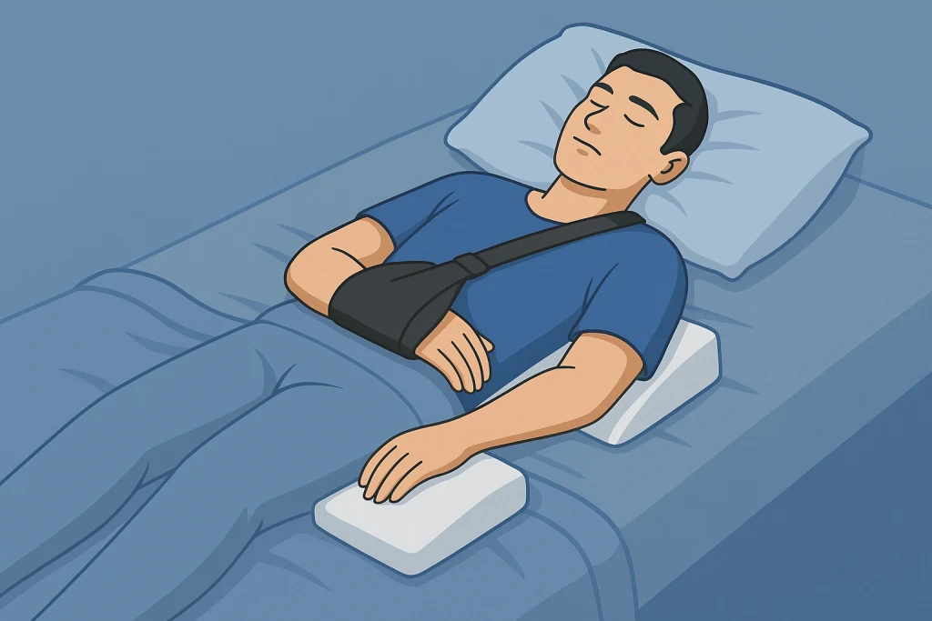 shrugging shoulders while sleeping