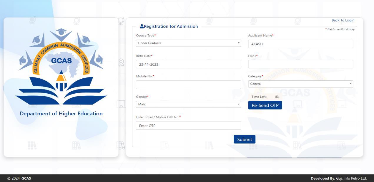 GCAS User/Student registration process - Gujarat Properties Updates
