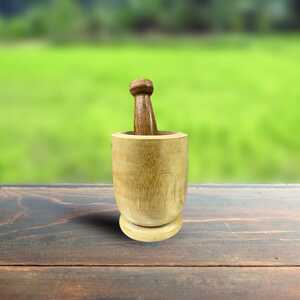 Wooden Idi Kallu- Medium | Mortal and Pestle | Ural | Okhli Masher ...