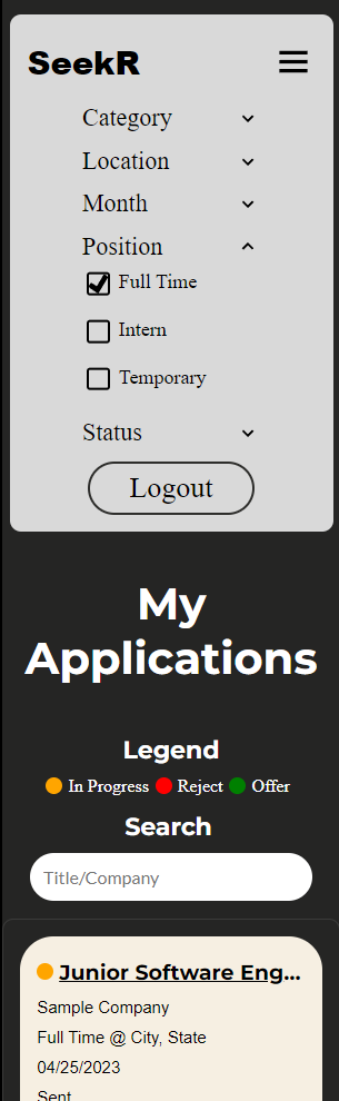 GitHub - jSunpayco/seekr: A job application tracker. Backend can be found here: https://github ...