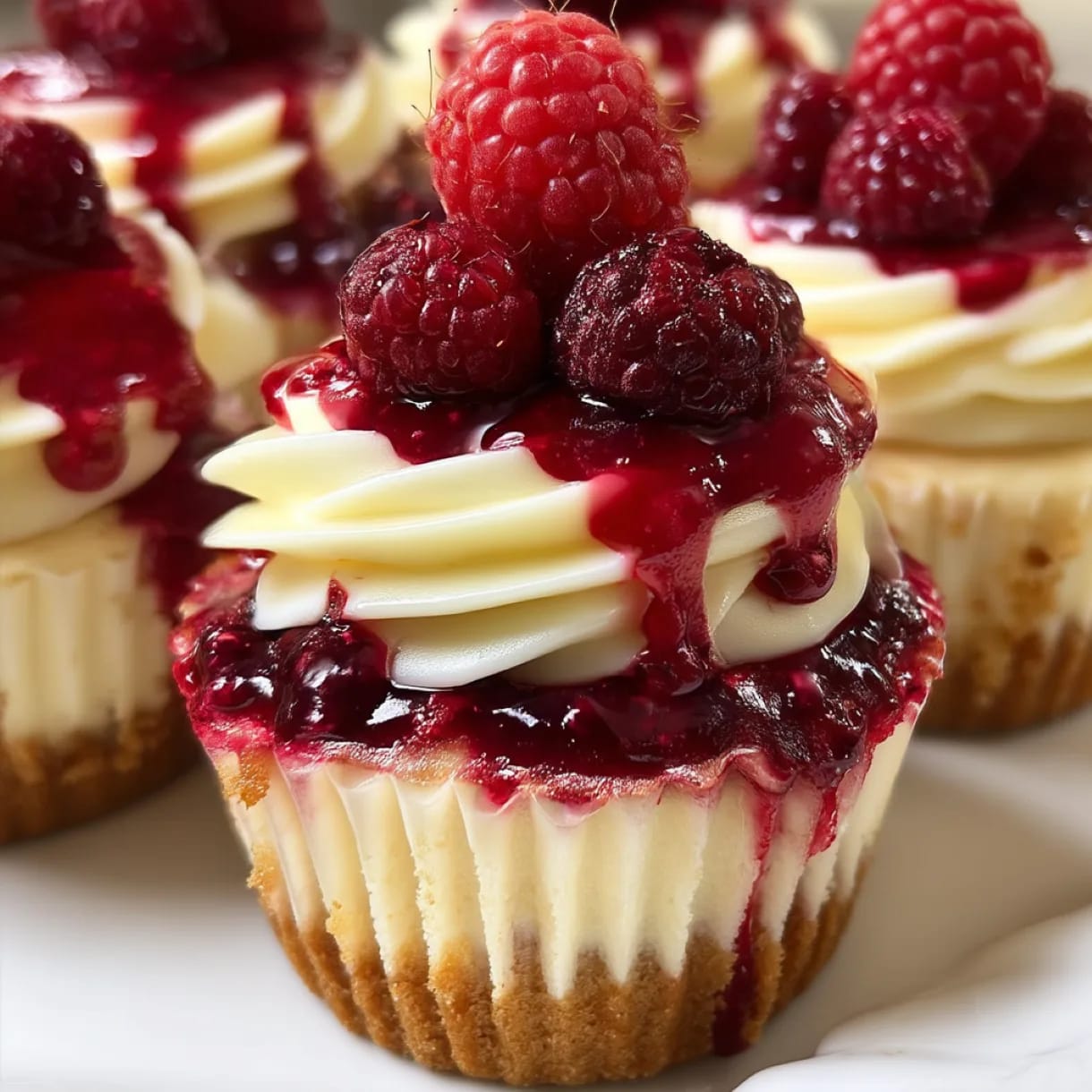 Raspberry Cheesecake Cupcakes - Homemade Kitchen