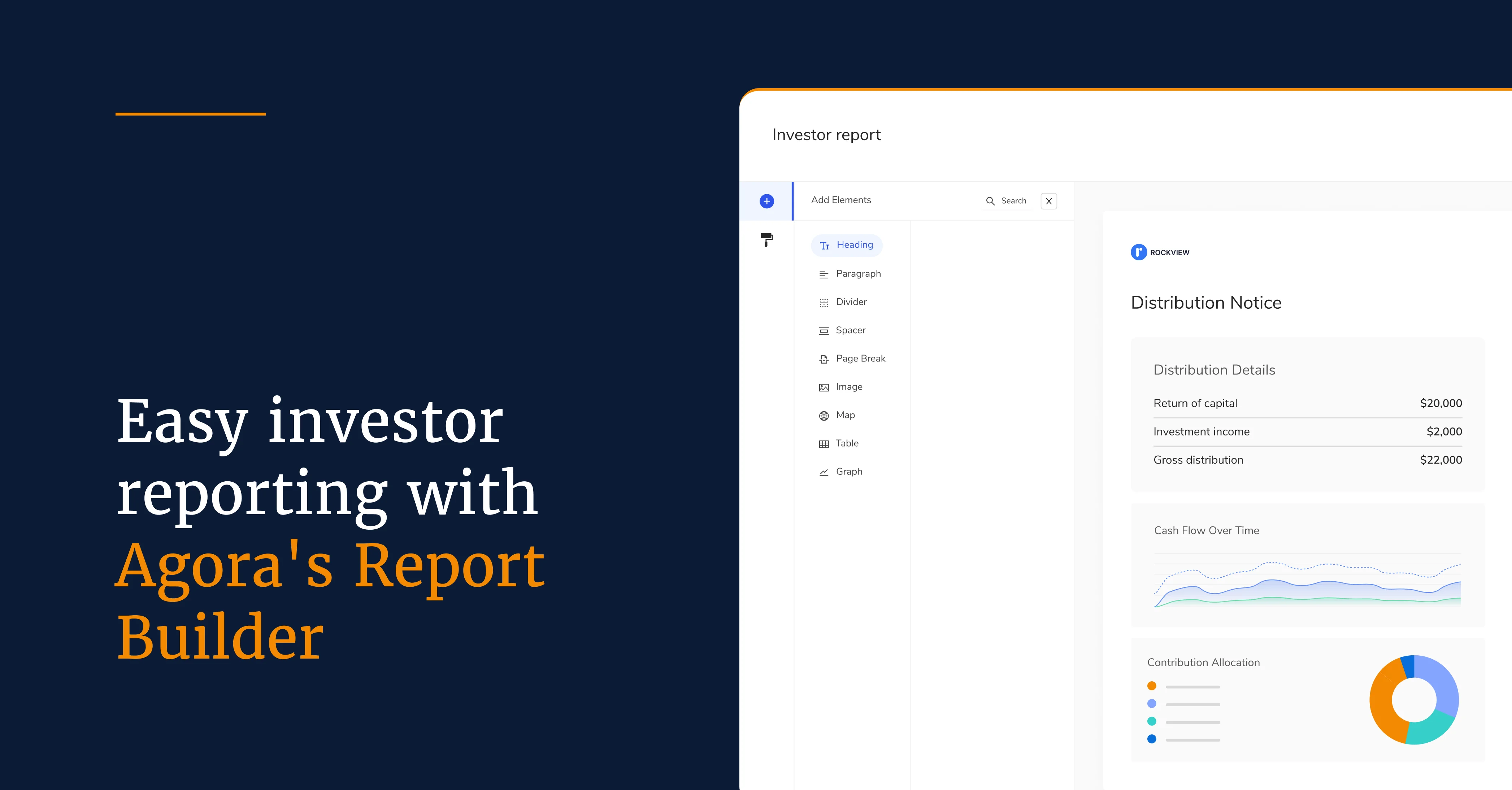 Agora's Report Builder: Create professional investor reports Agora's Report Builder: Create professional investor reports