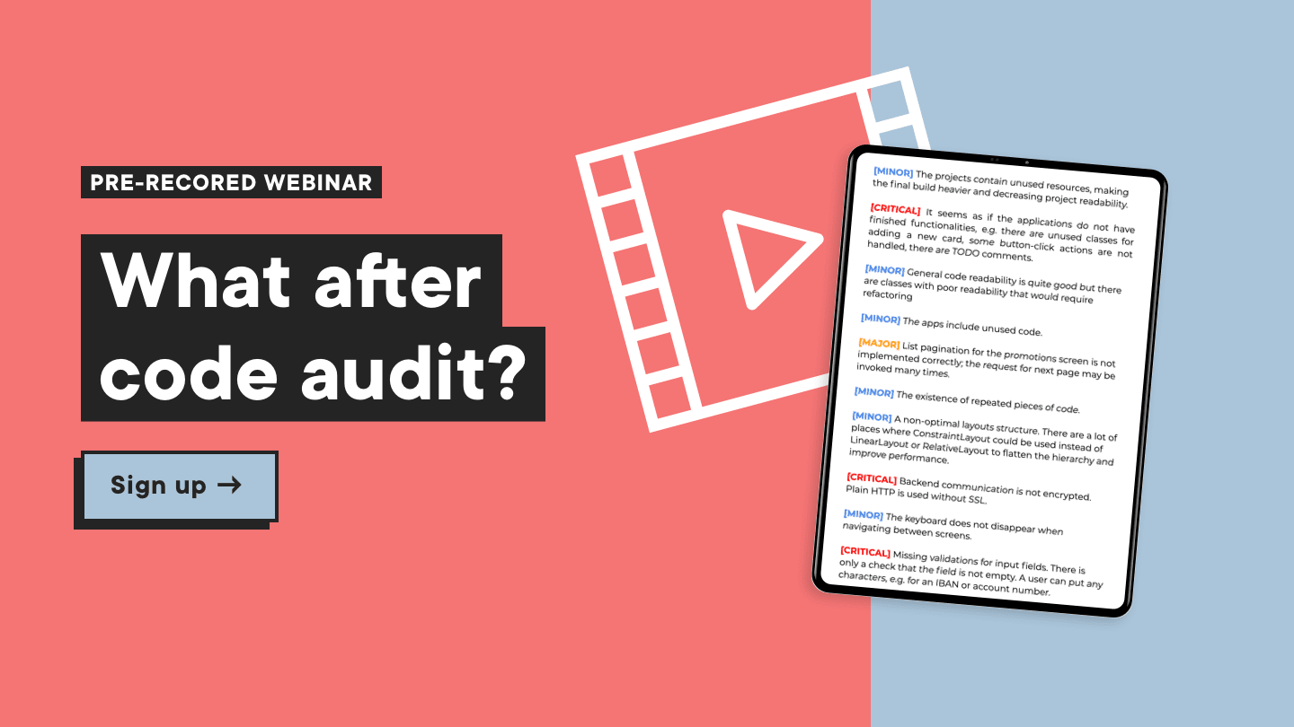 What next after a code audit? Pre-recorded webinar for CTOs and CEOs | Boldare - Digital Product ...