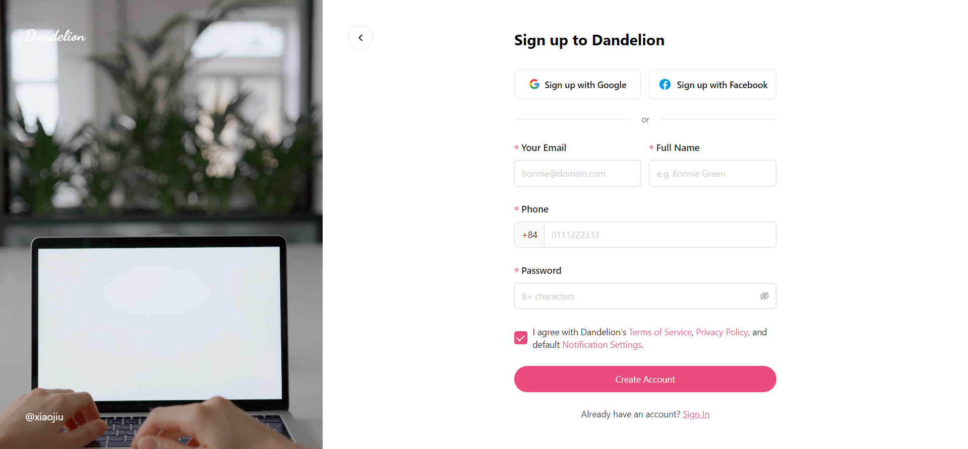 GitHub - xiaojiudev/dandelion_frontend