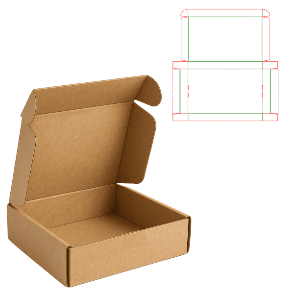 Folding Box Template Secure Locking Flap Mailing Box – FEFCO 0427 ...
