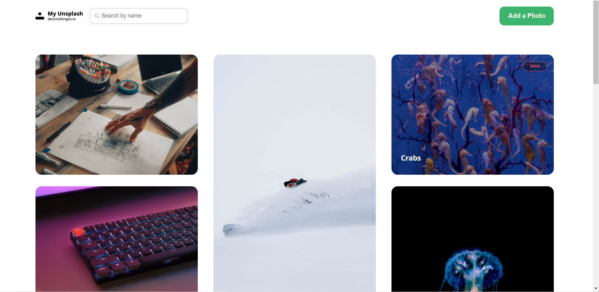 GitHub - dedanade/unsplash-clone: An Unsplash clone based on the devchallenges.io challenge