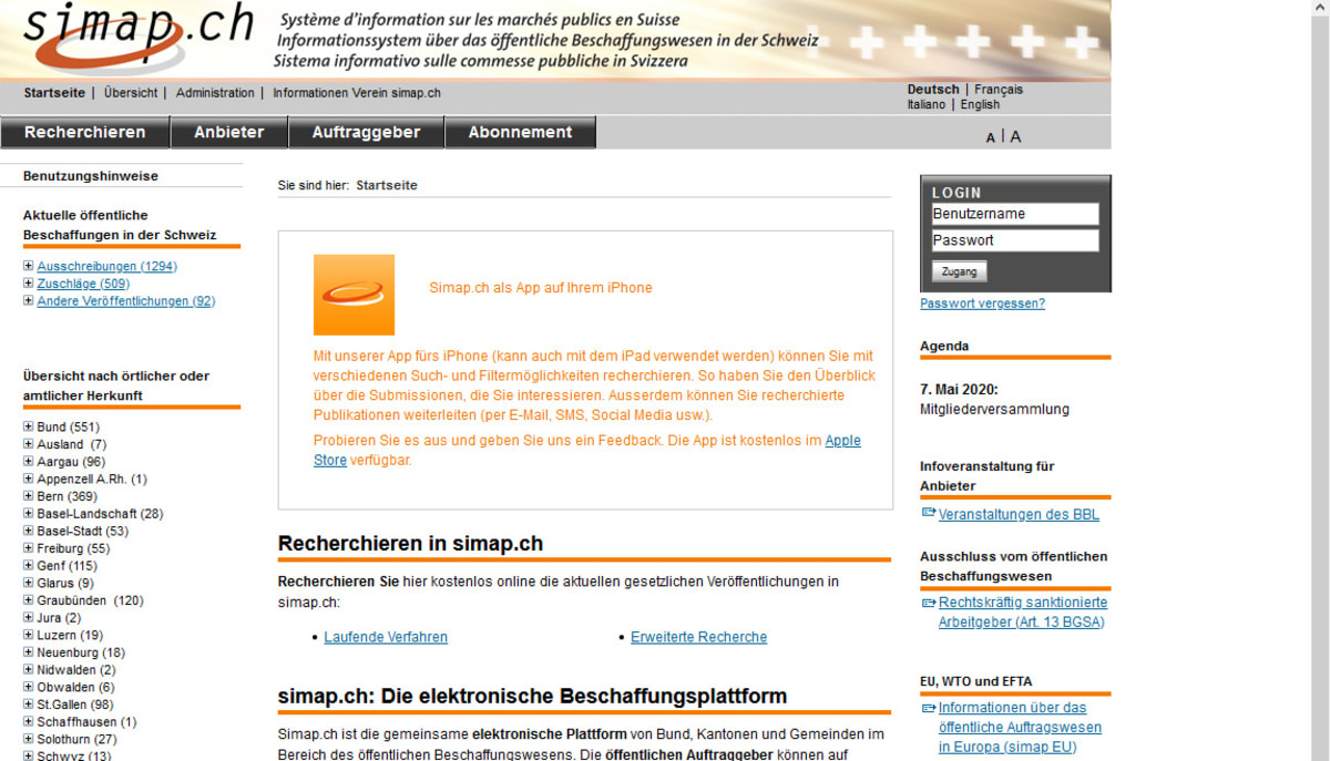 Der Zeitplan für das neue Simap steht