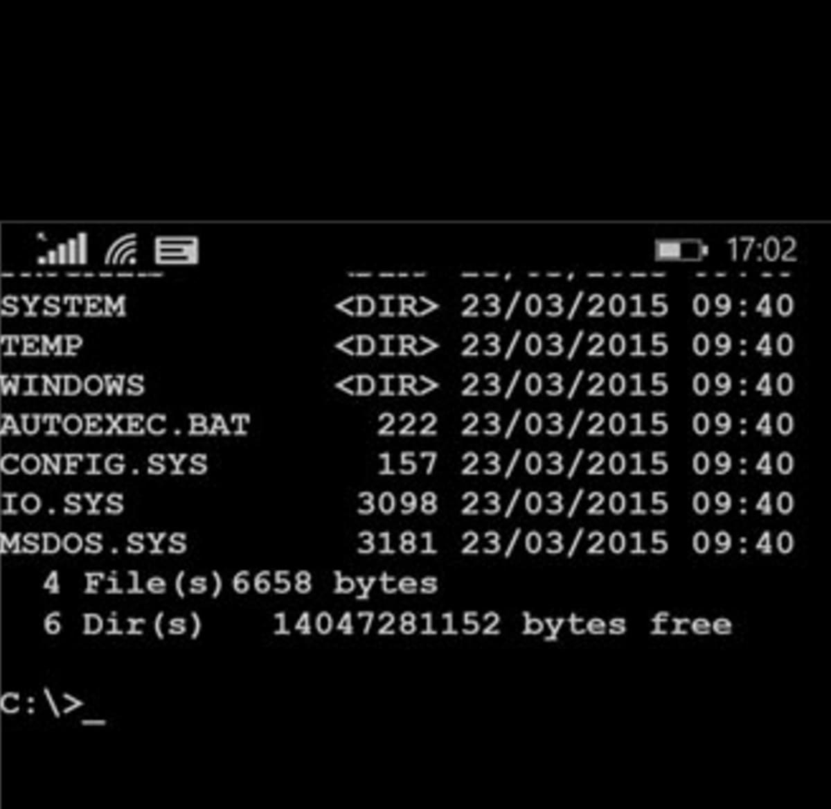 Das neuste Smartphone-Betriebssystem: MS-DOS