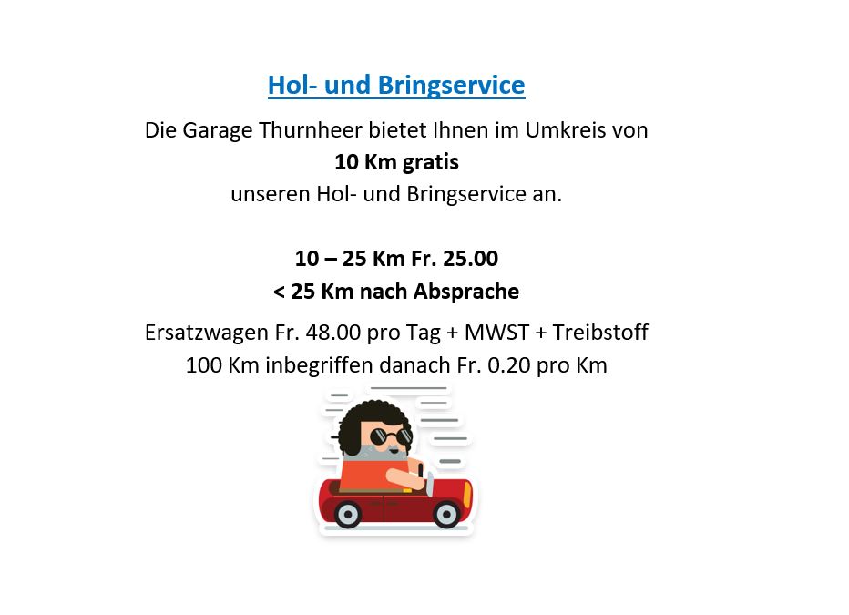 Hol- und Bringservice | Garage Thurnheer AG