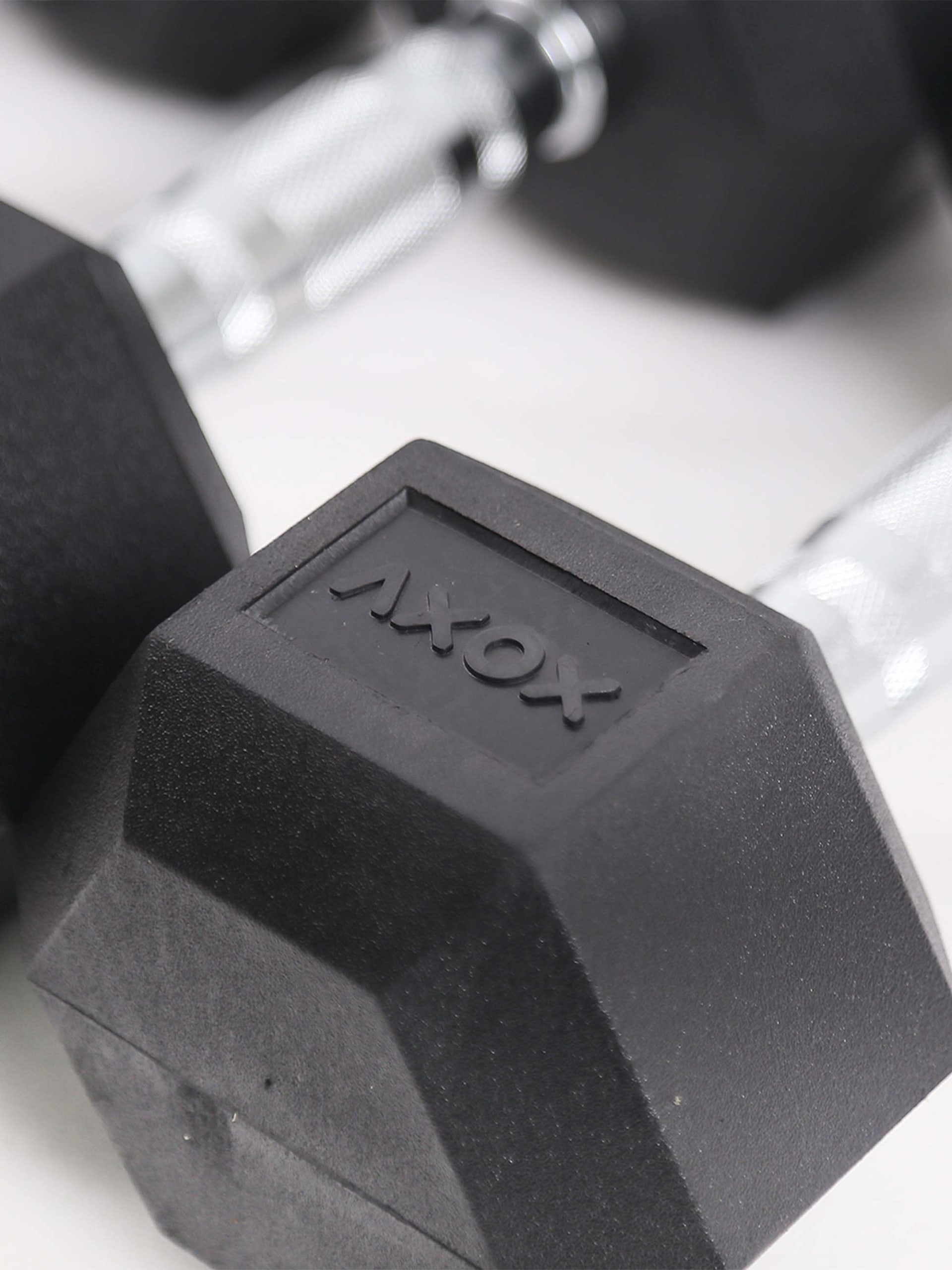 Axox Hex Rubber Coated Dumbbell | 2.5 to 25 Kg | Pair | Axox Fitness
