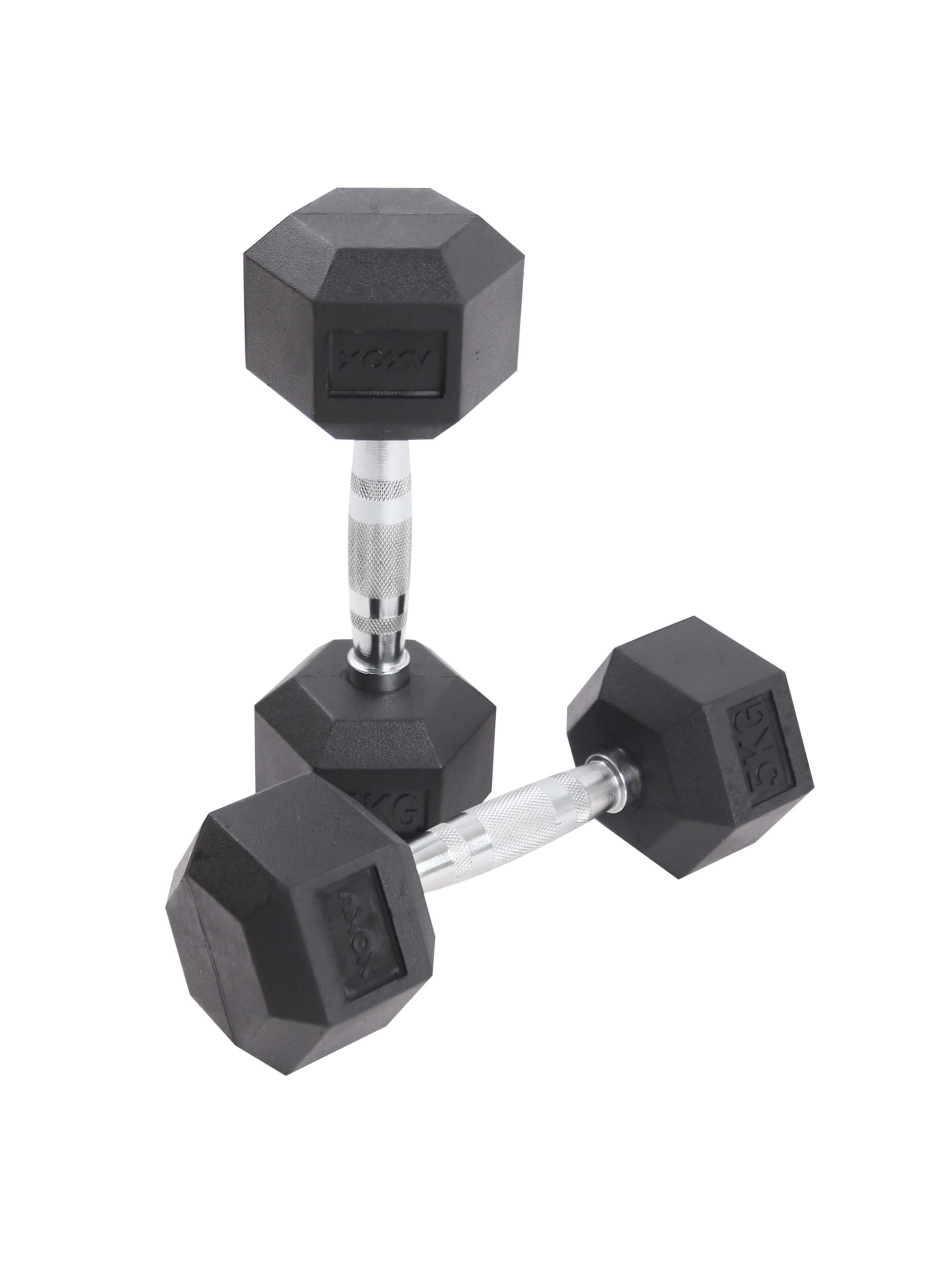 Axox Hex Rubber Coated Dumbbell | 2.5 to 25 Kg | Pair | Axox Fitness