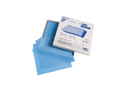 Isodam heavy bleu 152 x152 mm (non-latex) - denta.be