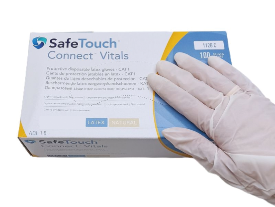 SafeTouch Connect Vitals handschoen Latex poedervrij XS - denta.be