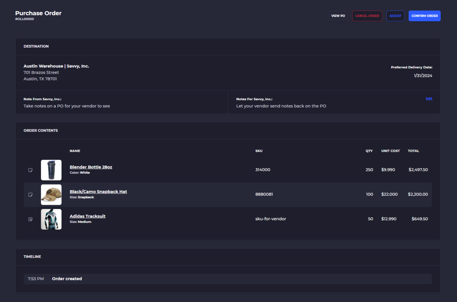 Simple Purchase Order Management for Shopify