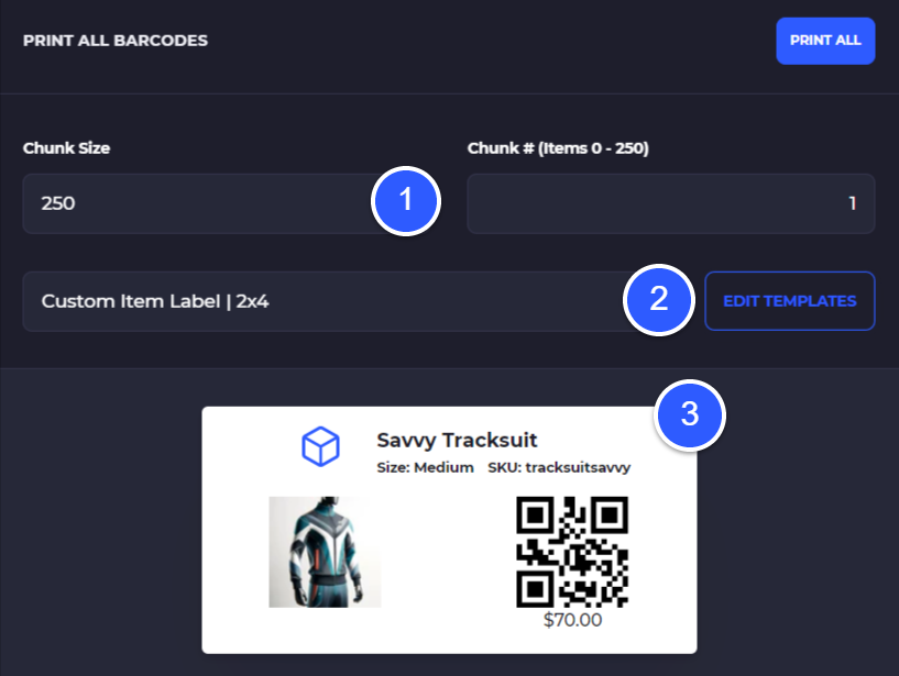 print all shopify product labels in skusavvy
