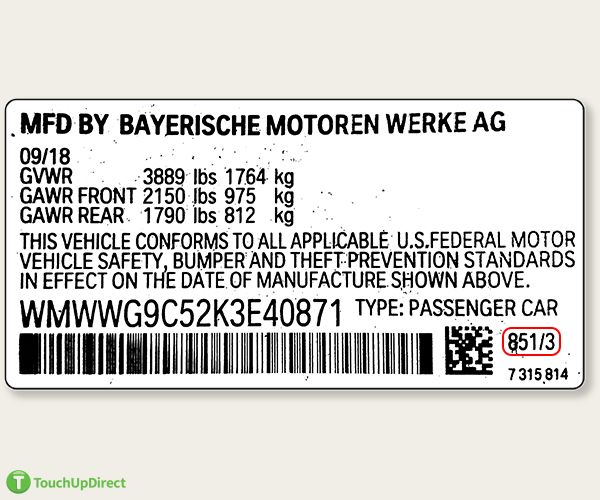 Mini Cooper Touch Up Paint - Color Codes & Paint Code Location ...