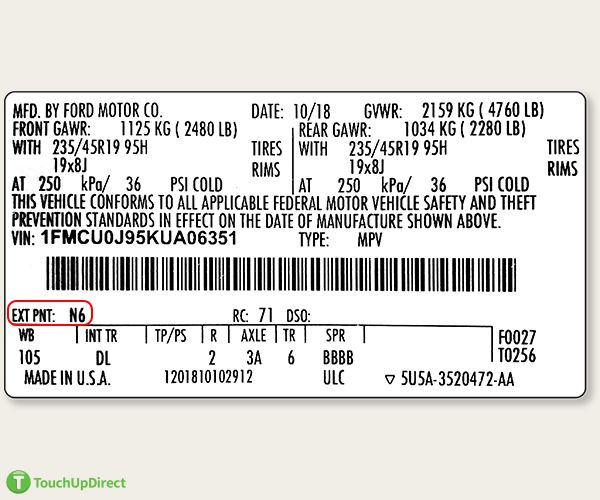 Mercury Touch Up Paint - Color Codes & Paint Code Location