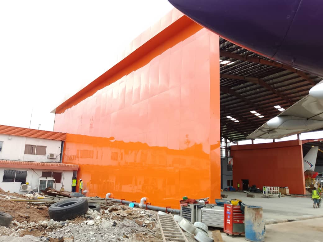 Aluco Board cladding at Hangar 2 Aero Contractors Local Arport Ikeja ...