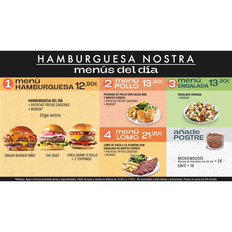 Menú del día en Hamburguesa Nostra | Plaza Norte 2