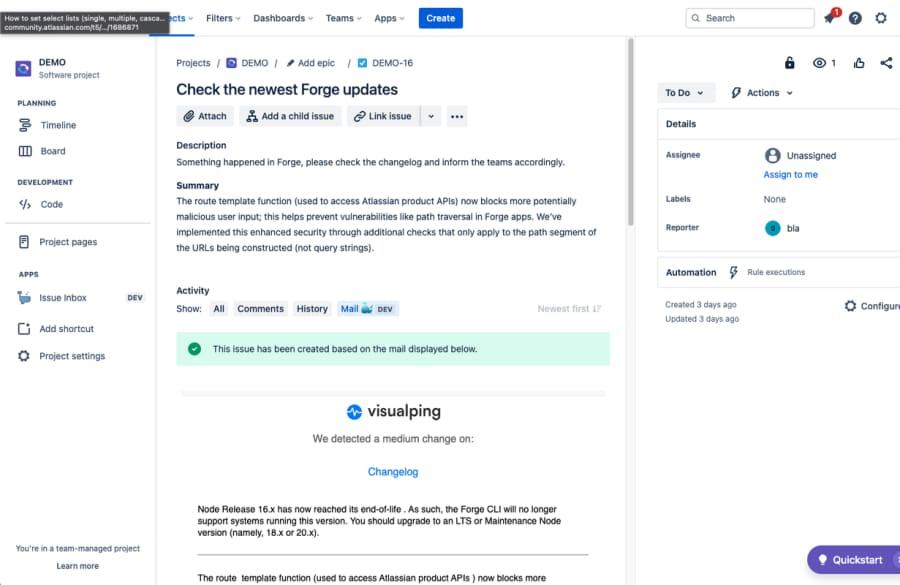 Issue Inbox – automates issue creation. | Devpost