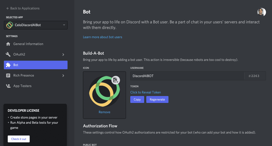 Celo AI DiscordBot | Devpost
