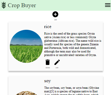 Crop Buyer (app to record and show farm info. and pictures) | Devpost