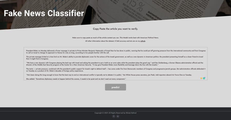 Fake-News-Classifier | Devpost