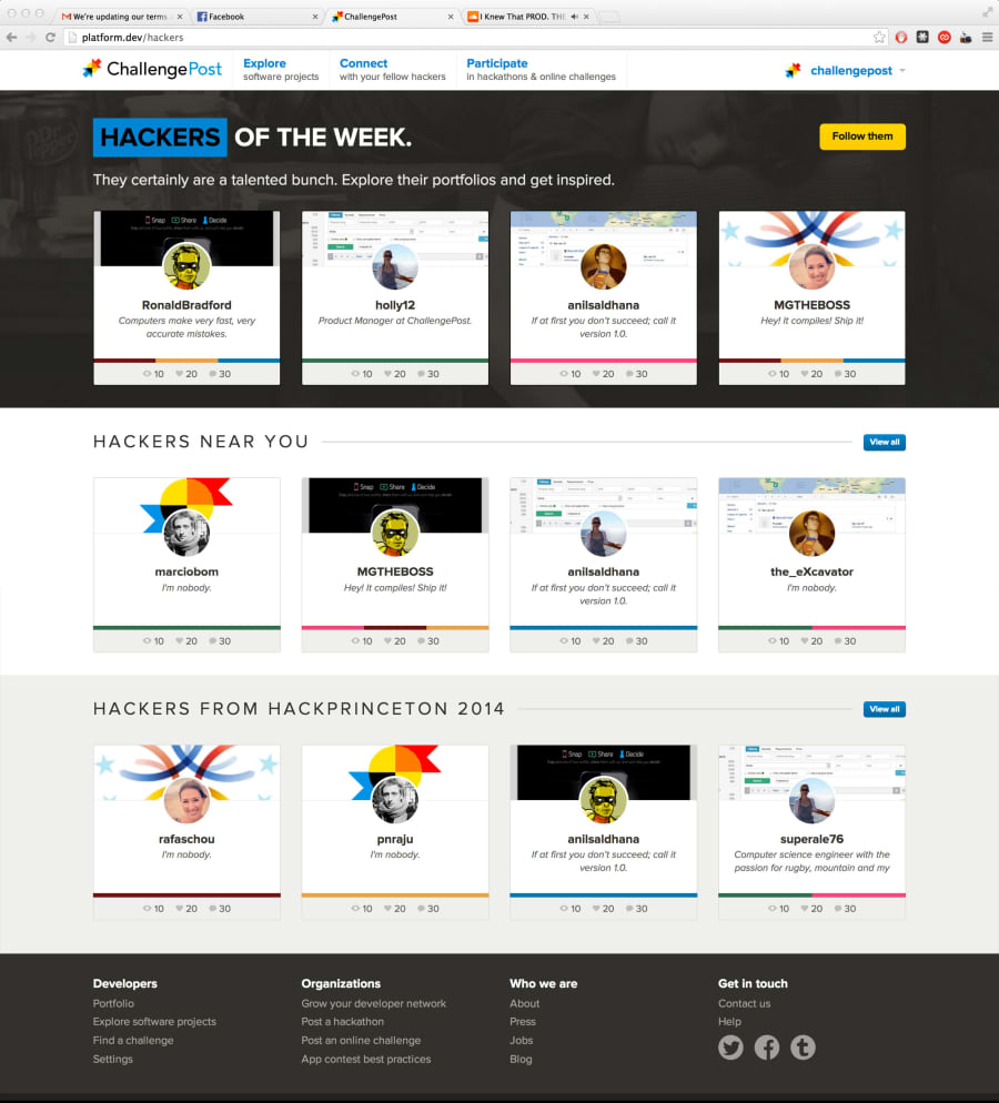 ChallengePost Hackers | Devpost