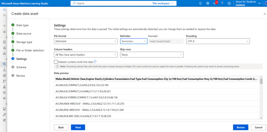 Predict CO2 emissions from cars with Azure Machine Learning | Devpost