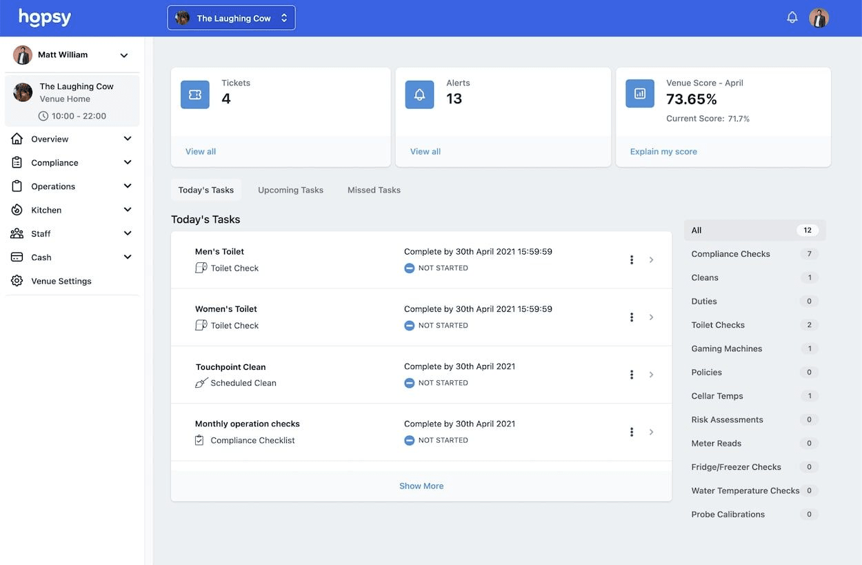 Homepage | Hopsy - Compliance and Operations