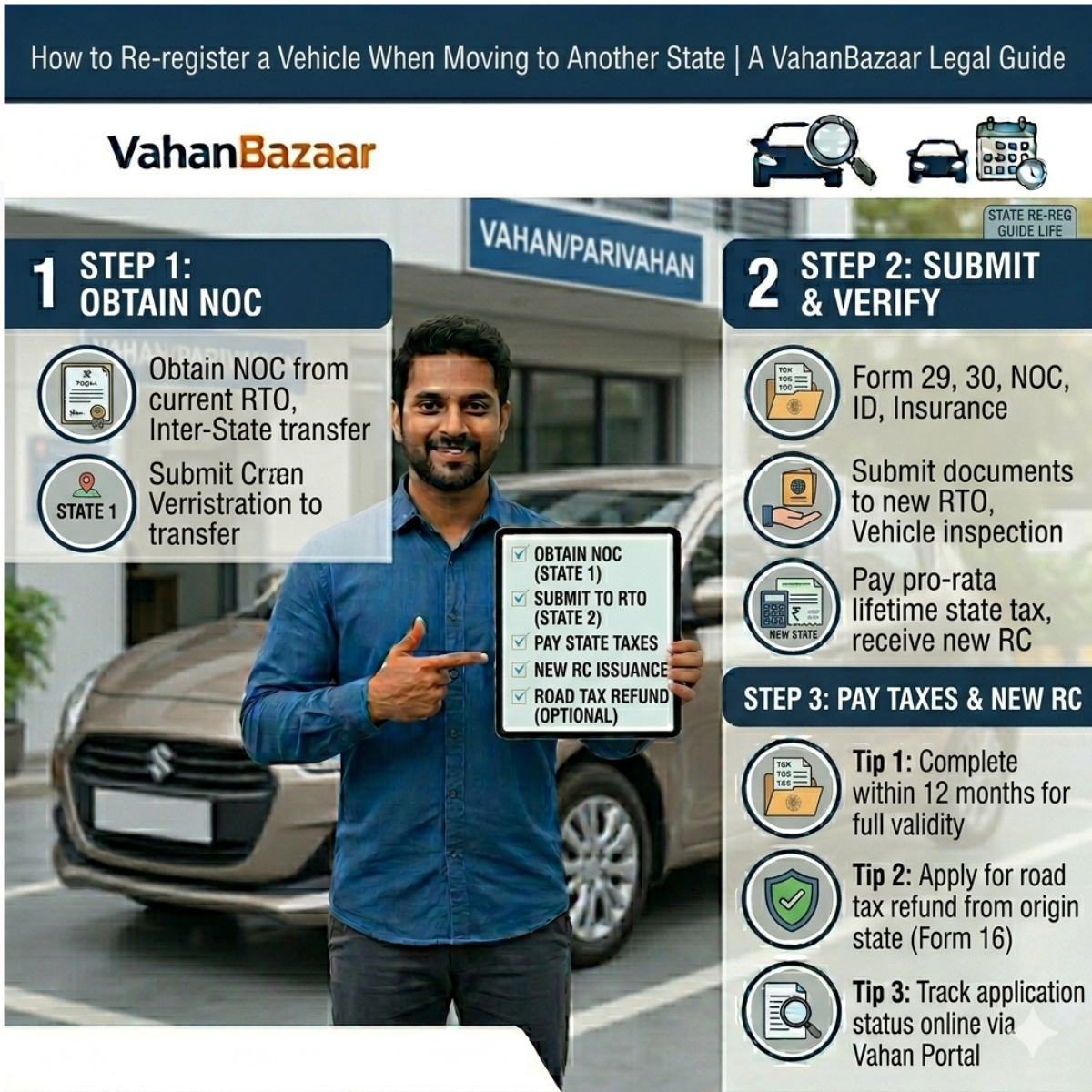 Re-register Your Vehicle in Another State | VahanBazaar