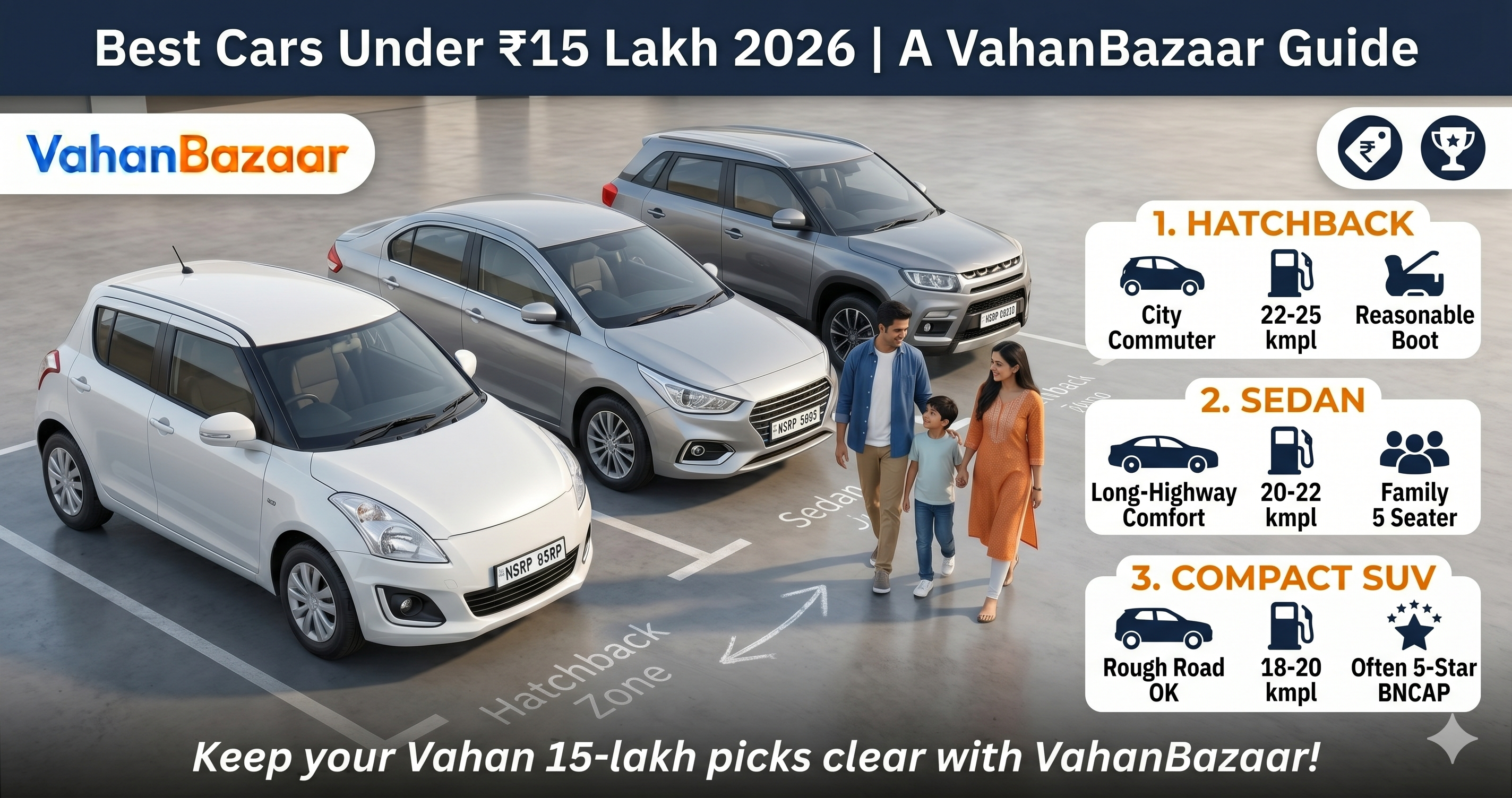 Best Cars Under 15 Lakh in India 2026 — Hatchback, Sedan, SUV Picks ...