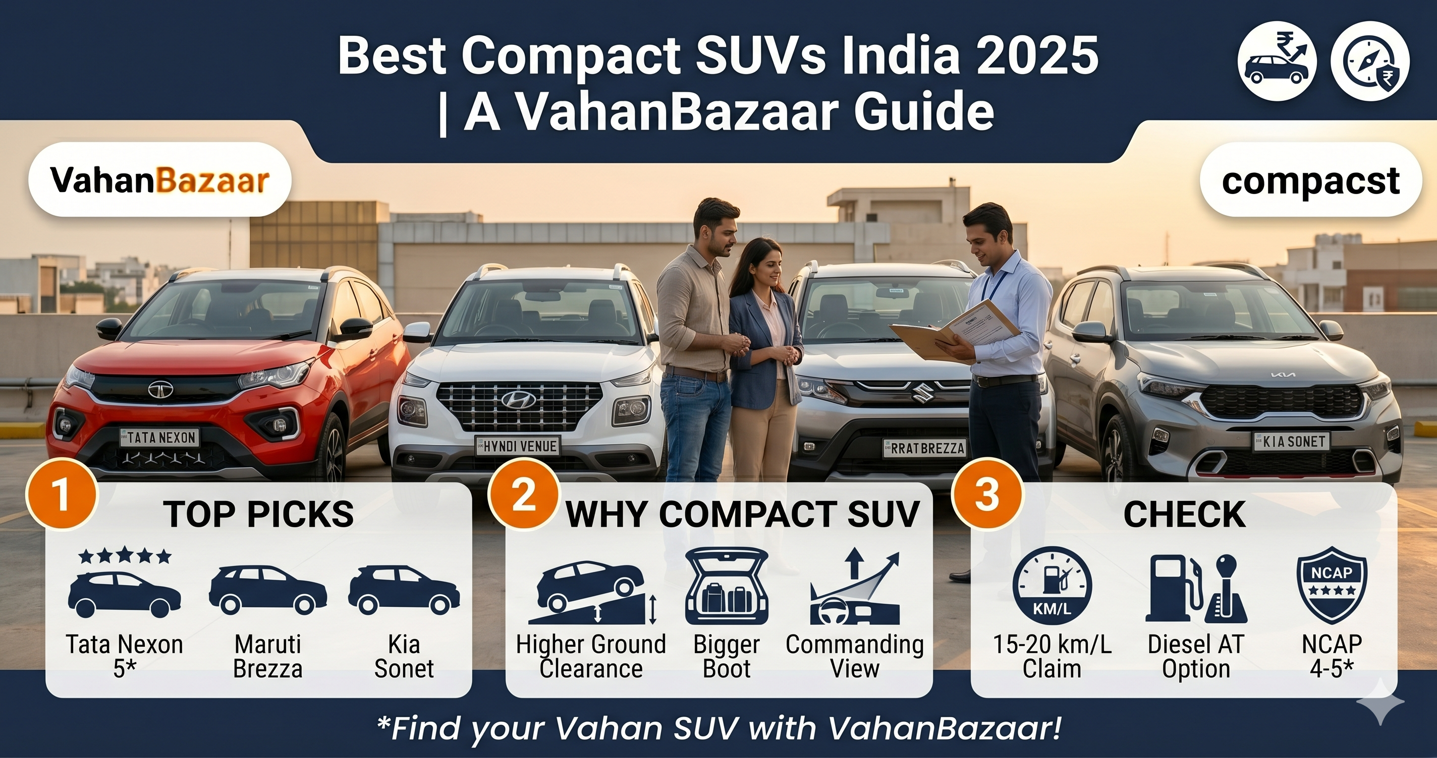Best Compact SUVs in India 2025 — Nexon, Venue, Brezza, Sonet, Creta ...