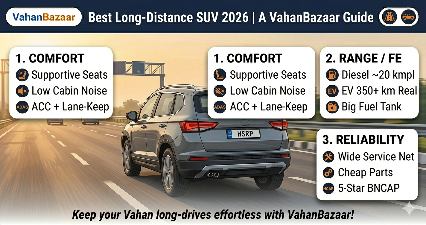 Best Long-Distance Self-Drive SUV India 2026 | VahanBazaar