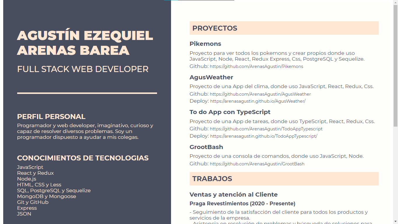 Arenas Agustin - Full Stack Web Developer